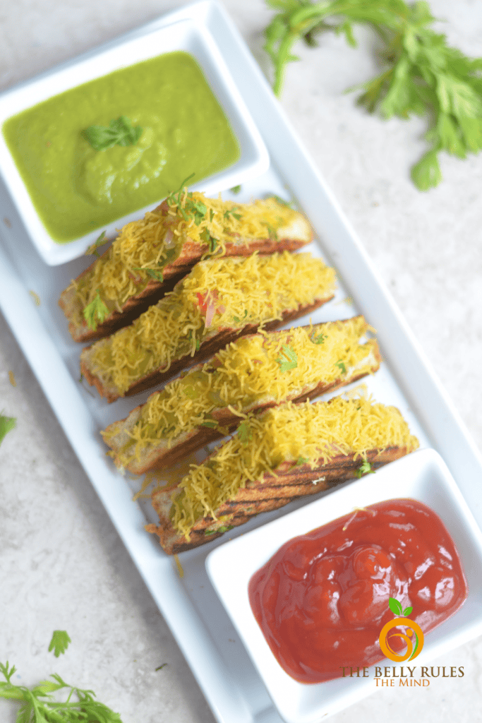 Masala Bombay Vegetable Grillled Sandwich | TheBellyRulesTheMind