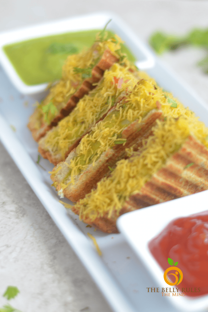 Masala Bombay Vegetable Grillled Sandwich | TheBellyRulesTheMind