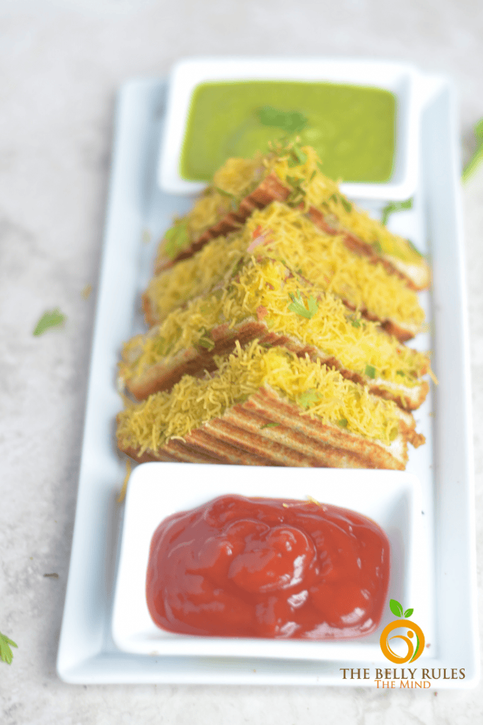 Masala Bombay Vegetable Grillled Sandwich | TheBellyRulesTheMind