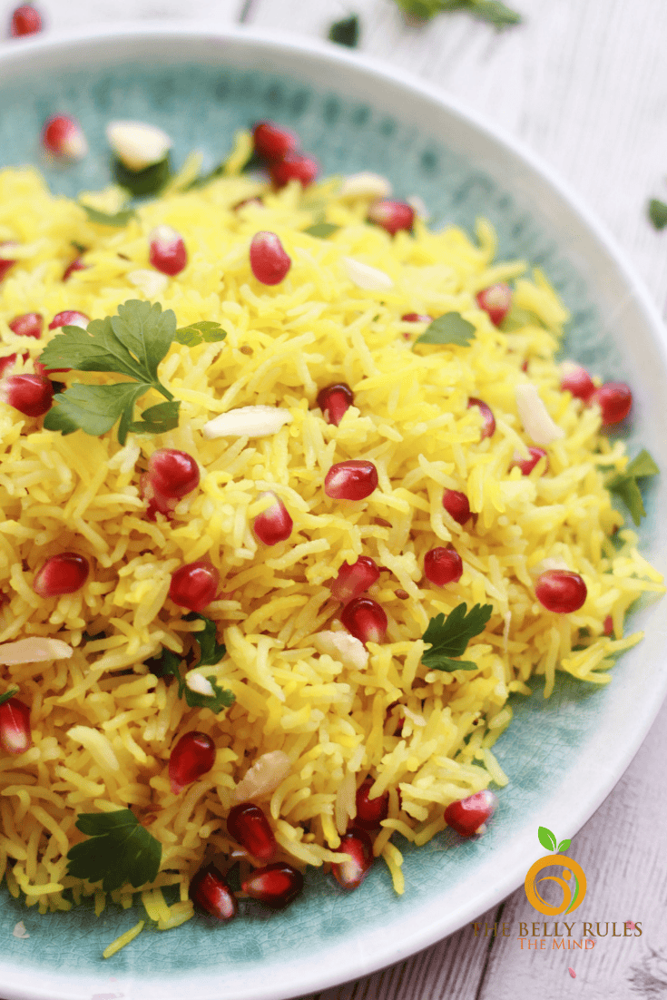 Instant Pot Yellow Turmeric Rice - The Belly Rules The Mind