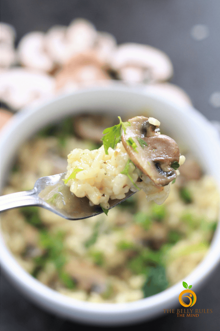 Easy Instant Pot Mushroom Risotto Recipe - The Belly Rules The Mind