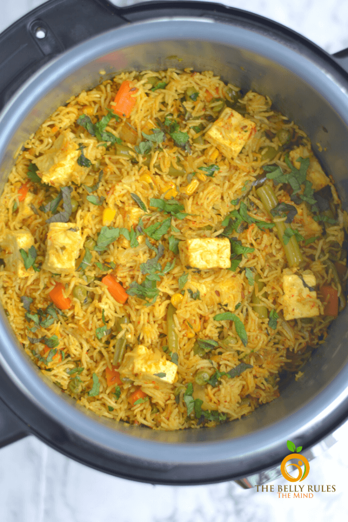 Instant Pot Paneer Biryani with Vegetables | TheBellyRulesTheMind