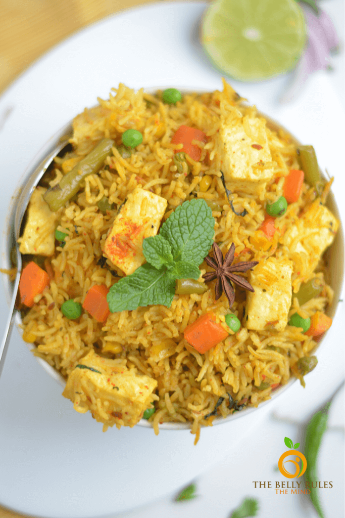 Instant Pot Paneer Biryani with Vegetables | TheBellyRulesTheMind