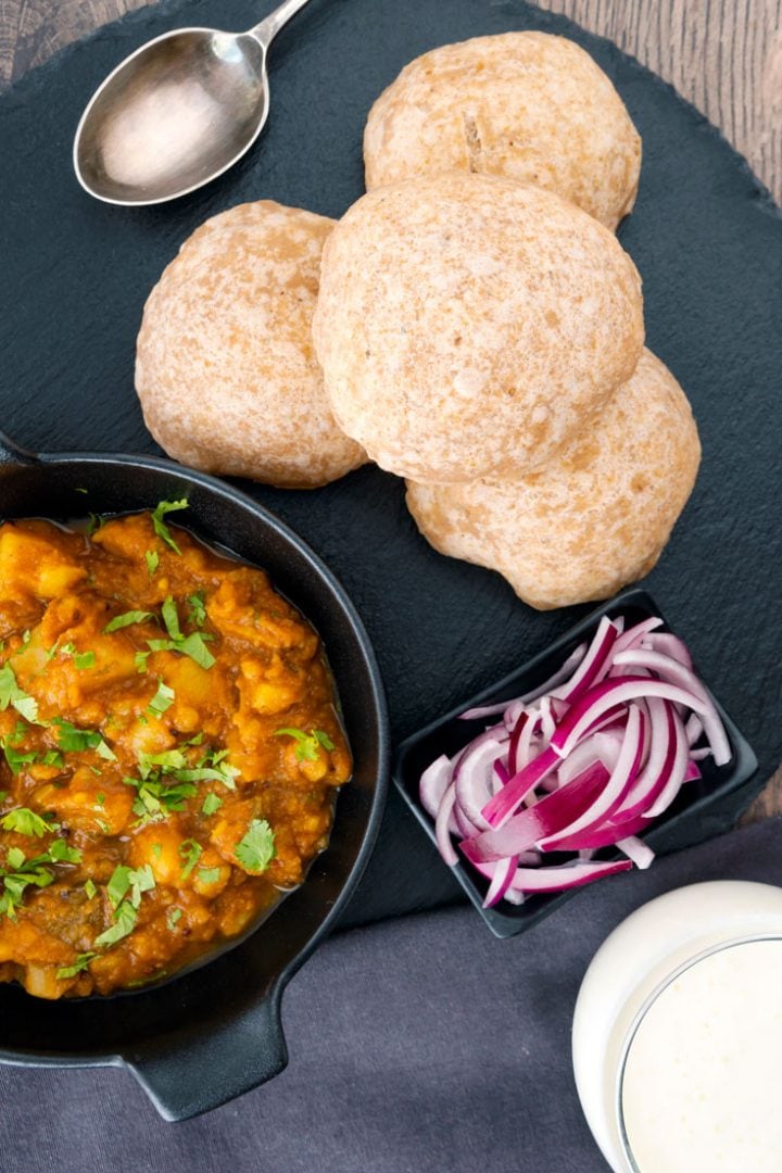 Easy Puffed Puri /Indian Fried Bread - The Belly Rules The Mind