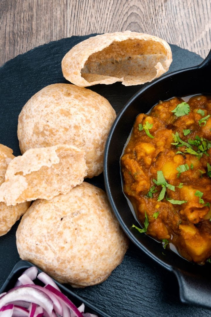 Easy Puffed Puri /Indian Fried Bread - The Belly Rules The Mind