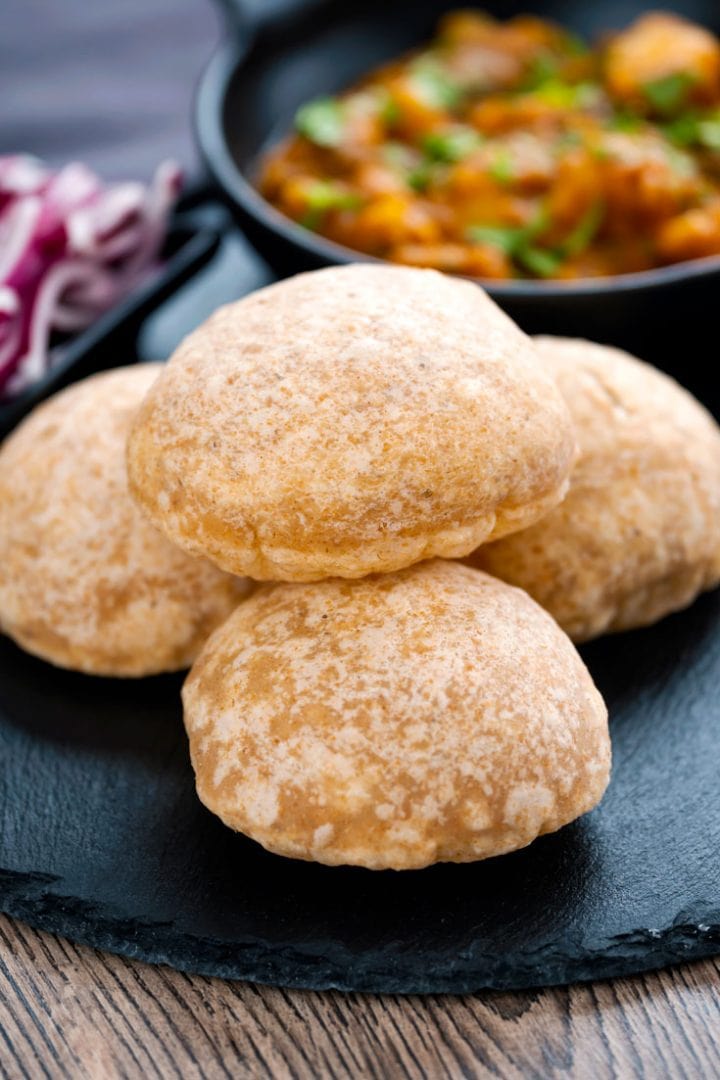 Easy Puffed Puri /Indian Fried Bread - The Belly Rules The Mind