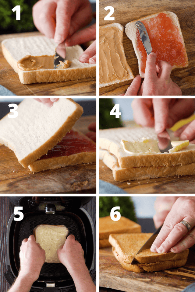 Air Fryer Peanut Butter and Jelly Sandwich - The Belly Rules The Mind