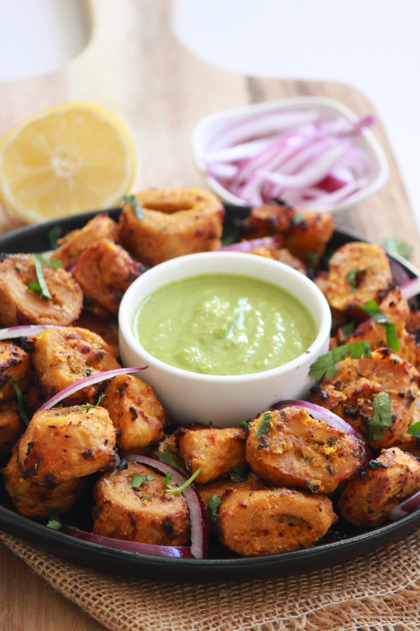 Tandoori Soya Chaap in Air Fryer - The Belly Rules The Mind