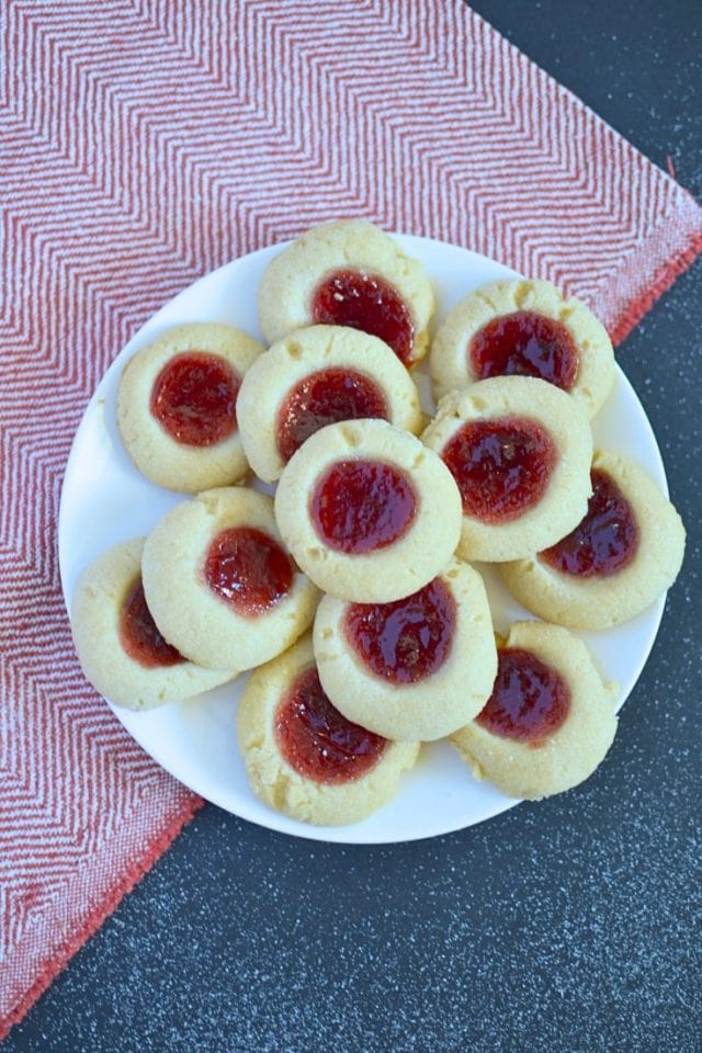 4 Ingredient Easy Raspberry Thumbprint Cookies Recipe