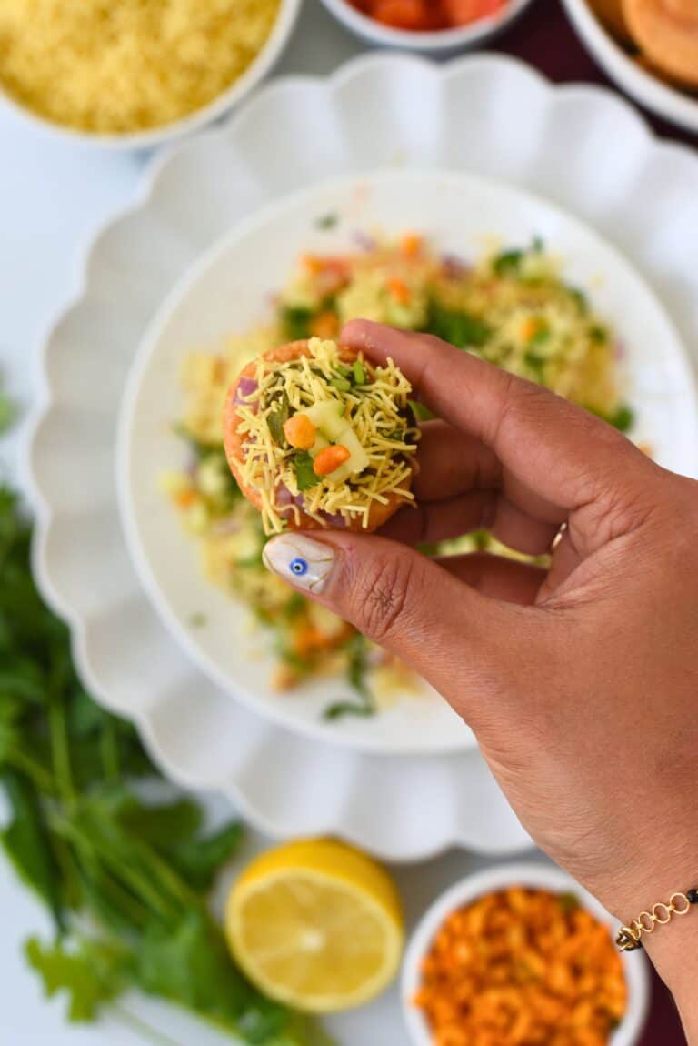 Sev Puri Recipe (Authentic Mumbai Style Sev Batata Puri) - The Belly ...