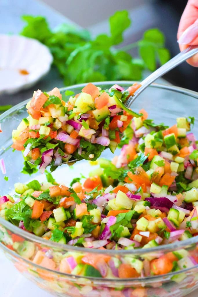Easy Refreshing Tantalizing Kachumber Salad - The Belly Rules The Mind