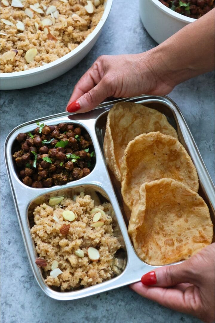 Halwa Puri Channa Divine Ashtami Prasad - The Belly Rules The Mind