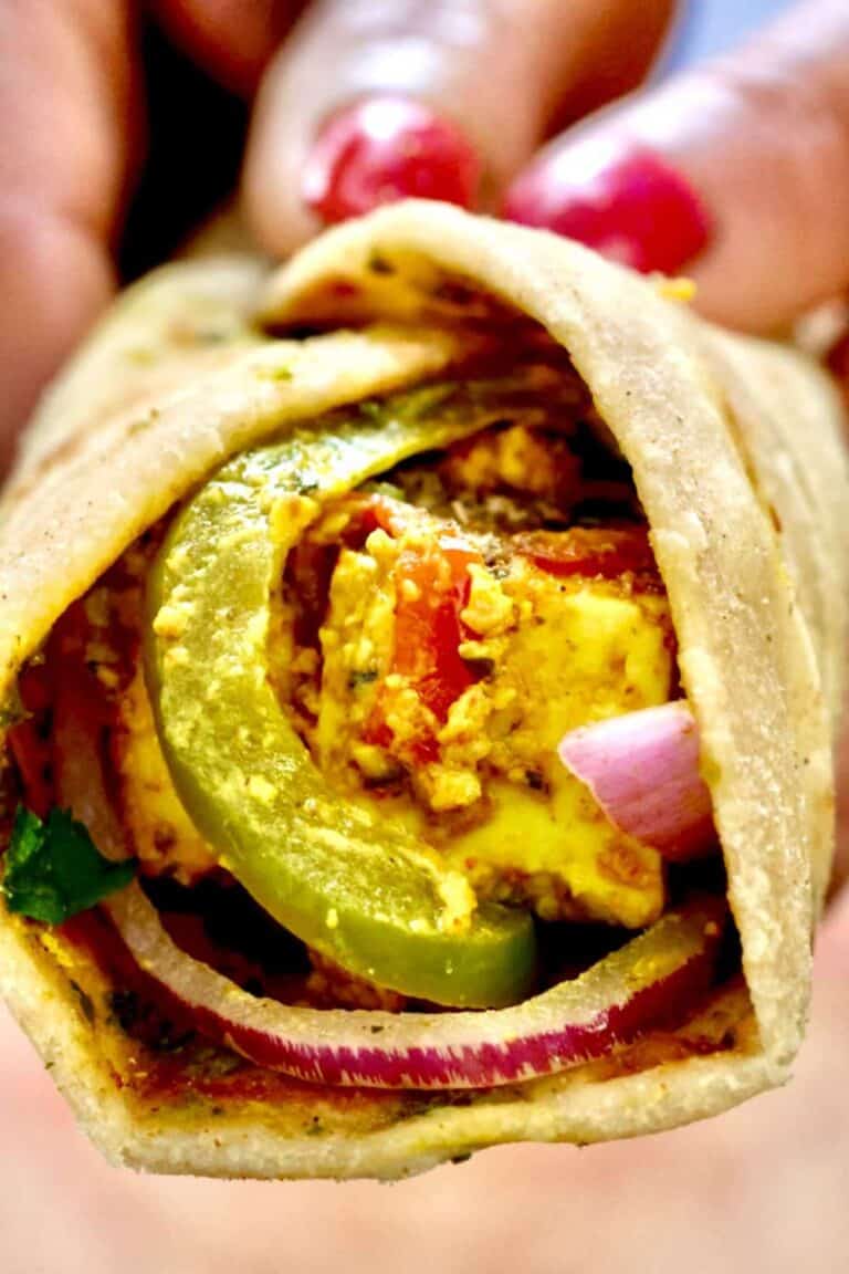 Paneer Kathi Roll in 30 minutes (Paneer Wrap) - The Belly Rules The Mind