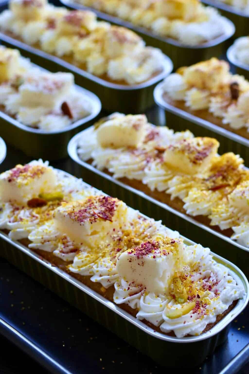 Eggless Ras Malai Tres Leches Cake Bars - The Belly Rules The Mind